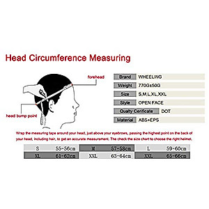 Wheeling Motorcycle Bike Biker ATV Visor Half Open Face Helmet DOT Approved Model 204 (Flat Balck Medium)