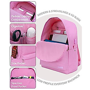 Rockland Classic Laptop Backpack, Pink, Large