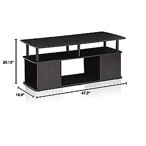 Furinno JAYA Utility Design Coffee Table / TV Stand for TV up to 55 Inch with Open Storage, Blackwood