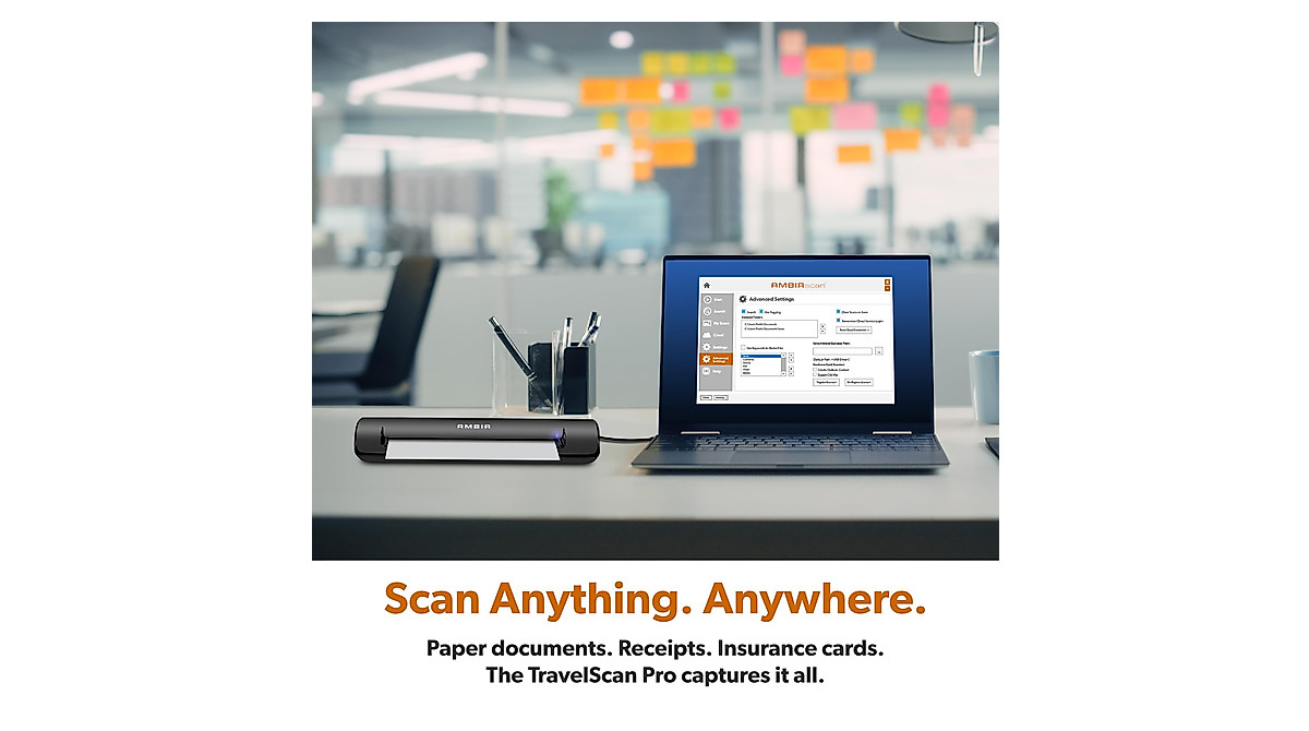 Ambir TravelScan Pro 600 Scanner | Portable & Fast Document Capture