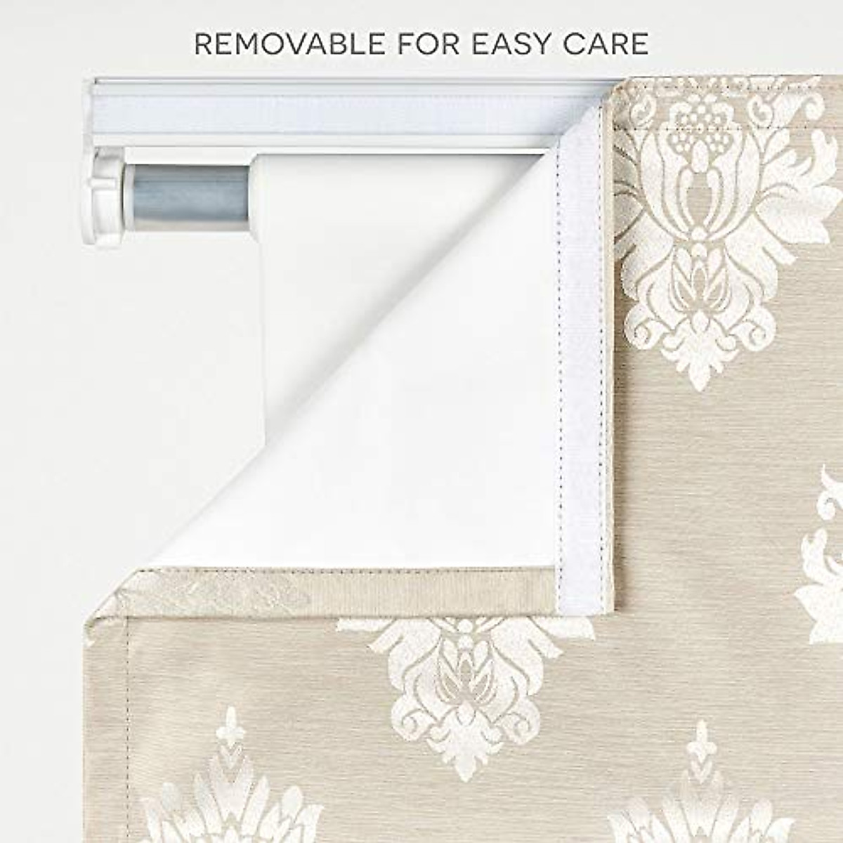 Exclusive Home Curtains Marseilles Damask 100% Blackout Roman Shade, 27"x64", Silver