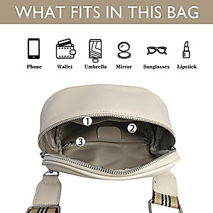 ZOSIVEB Genuine Leather Women's Crossbody Shoulder Sling Bags/Satchel Bag/Cowhide Saddle Bag/Chest Bag/Shoulder Messenger Bag (White)