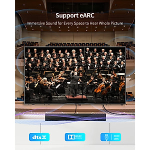 Silkland HDMI ARC Cable for Soundbar 6.6FT, High Speed 48Gbps HDMI 2.0 Cable, [4K, HDR, HDCP 2.2, Ethernet], Compatible for Samsung, Vizio, Sono, Bose, LG Sound bar, UHD TV