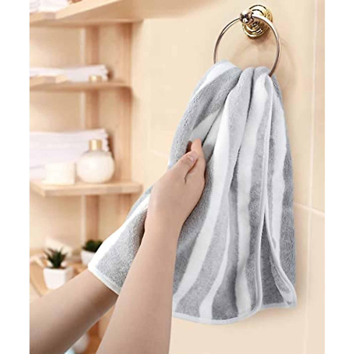KinHwa Microfiber Hand Towels for Bathroom Soft and Absorbent Face Towels Grey Bathroom Hand Towels for Spa Hair Bath 30inchx16inch 4 Pack