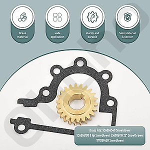 Ohoho 51405MA Brass Worm Gear Compatible with Craftsman 2 Stage Snowblowers 204167 536886540 601002109 536886180 8 Hp 536886110 22" 107889650