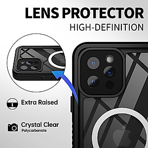 BEASTEK for iPhone 12 Pro Max Waterproof Case, FSN Series IP68 Magnetic Shockproof Case with Built-in Screen Protector and MagSafe Protective Cover, iPhone 12 Pro Max 6.7 inch (Red)