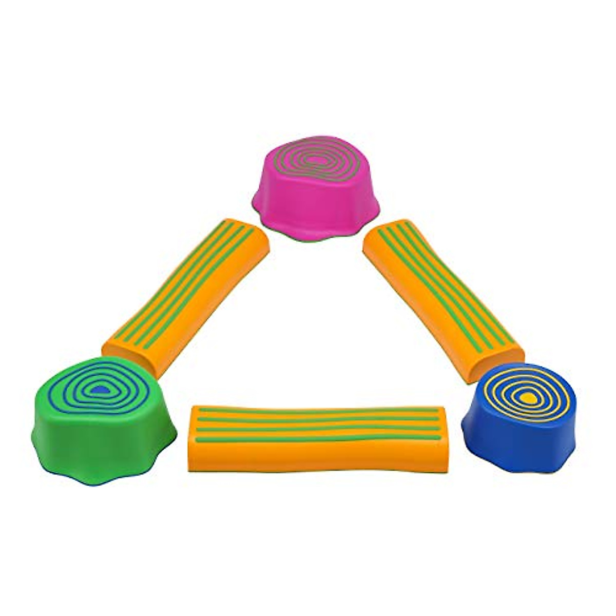 edxeducation Step-a-Trail - 6 Piece Backyard Obstacle Course for Kids - Indoor and Outdoor - Build Coordination and Confidence - Physical and Sensory Play