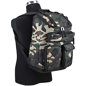 FUEL Travel Laptop Hiking Backpack Carry On Airline Approved Luggage Bag Carry On Large Backpack, Hunter Green Camo