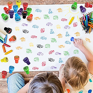 MLEDUY Cars Birthday Party Supplies, 24Pcs Cars Theme Stamper Party Favors, Cars Goodie Bag Stuffers for Cars Party Decorations