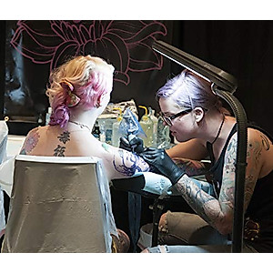 OttLite Tattoo Artist Standing Floor Lamp with Adjustable Neck - 24w Compact Fluorescent Lamp for Bright Natural Daylight - Multiuse Design is Perfect for Illuminating Tattooing Work Areas