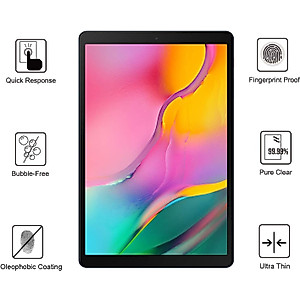 Lnuyefn [2 Pack] Screen Protector For Galaxy Tab A 10.1 Inch 2019 Model SM-T510/T515/T517, Tempered Glass Screen Film Guard For Samsung Tablet Tab A 10.1 Anti-Scratch 9H Hardness Bubble-free Clear