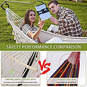 Leize Double Hammock with Stand Portable Hammock Stand Heavy Duty Steel Outdoor Patio Yard Beach Indoor with Carrying Case