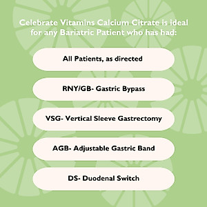 Celebrate Vitamins Calcium Citrate Soft Chews - 500mg Calcium Citrate, 500 IU Vitamin D3 - Bone Health Support - Sugar & Gluten Free, Calcium Supplement After Bariatric Surgery, Caramel, 270 Count