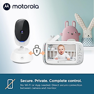 Motorola Nursery VM75 Video Baby Monitor Camera, 480x272p, 1000ft Range 2.4 GHz Wireless 5" Screen, 2-Way Audio, Temperature Sensor, Night Vision