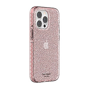 kate spade new york Ultra Defensive Hardshell Case for iPhone 13 Pro - Pink Translucent Glitter Wash