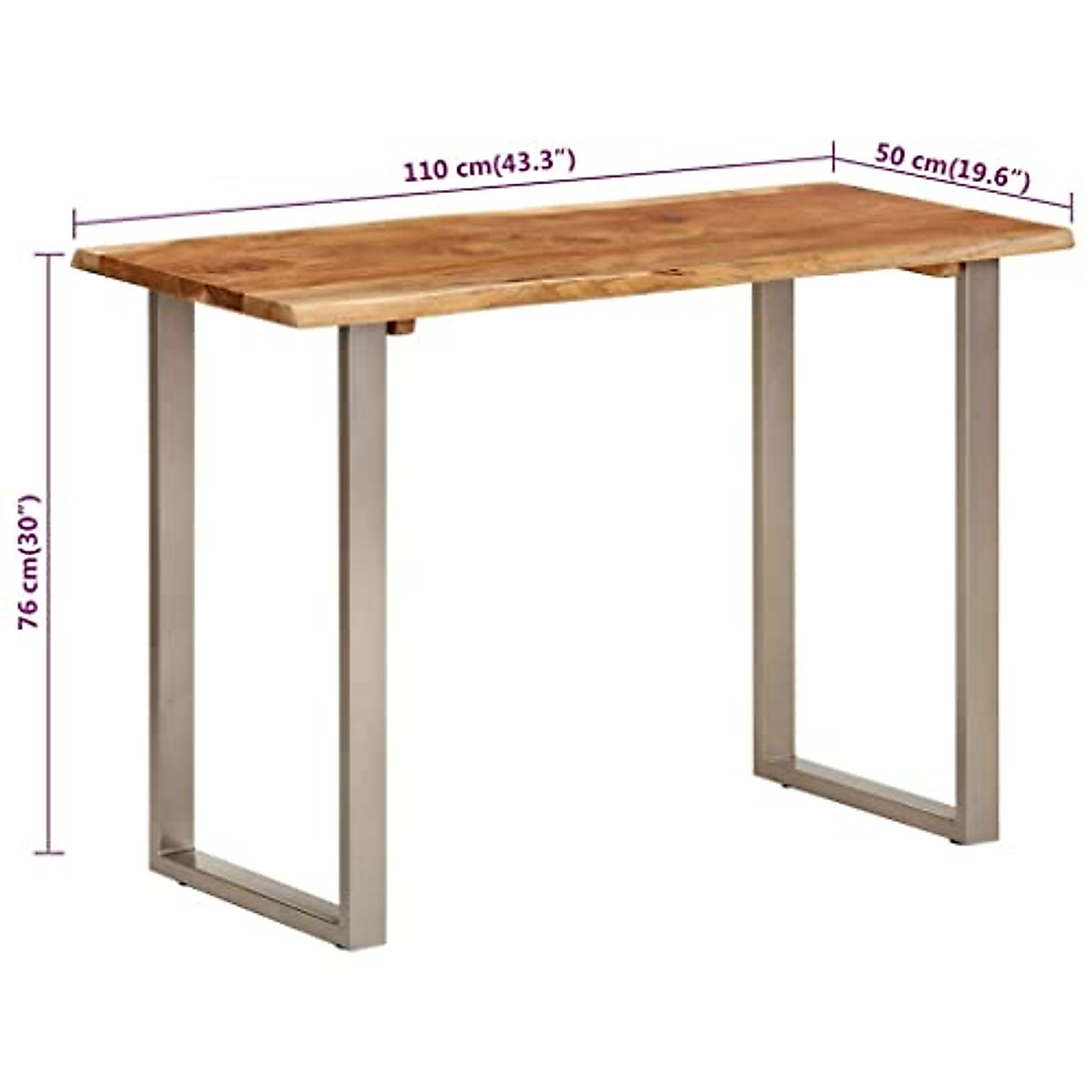 YPWRENH Decorative Table Cocktail Table Dining Table 43.3"x19.7"x29.9" Solid Wood Acacia for Dining Room, Kitchen or Living Room