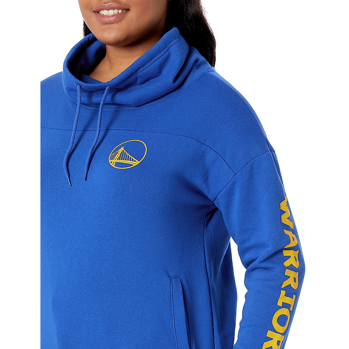 Ultra Game NBA Golden State Warriors Womens Quarter Zip Fleece Pullover Sweatshirt with Zipper, Team Color, Large