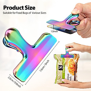 Pack of 8 Bag Clips, Stainless Steel and Heavy Duty Metal Bag Clip,Tightly Seals Chip, Coffee, Bread or Cereal Bags to Keep Food Fresh, for Home, Kitchen, Office, Pantry, Camping