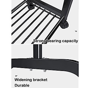 ZBYL Clothing Rack Garment Wardrobe Laundry Hanging Rack, Metal Freestanding Clothes Closet Rack Rod for Bedroom, Portable Organizer with Bottom Rack, White, Black 130×155cm