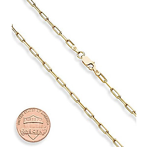 Miabella Solid 18K Gold Over Sterling Silver Italian 2.5mm Paperclip Link Chain Necklace for Women Men, 925 Made in Italy (20 Inches)