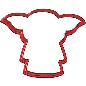 *Smallwoods TS* Alien Baby Yo-da In Robe Outline Cookie Cutter Cute Animal Contour Cutter Fondant Dough Clay Kinetic Play Sand Play Doh Cutter (3.5" Tall) (RED (1 PACK))