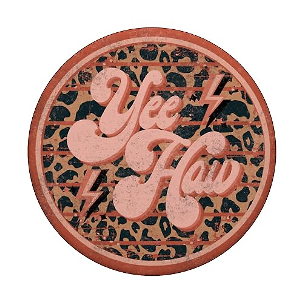 Yeehaw Pink & Orange Leopard Cheetah Western Hippie Cowgirl PopSockets Standard PopGrip