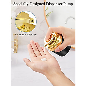 PARAKE Airless Pump Jars, 4-Pack 1.7 Oz Empty Moisturizer Pump Dispensers, Refillable LeakProof Vacuum Cosmetic Containers, Travel Airless Pump Bottles for Cream Lotion Skincare Toiletries (Black)