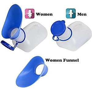 Unisex Potty Urinal for Car, Portable Urinal for Men and Women, Bedpans Pee Bottle with a Lid and Funnel, Mobile Toilet Urinal for Car, Old Man, Child and Patient for Hospital Camping Outdoor Travel