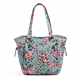 Vera Bradley Women's Cotton Glenna Satchel Purse, Rosy Outlook - Recycled Cotton, One Size