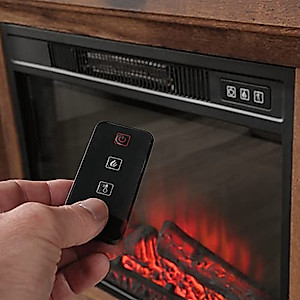 Sauder Miscellaneous Fireplace Credenza, L: 60.0" x W: 16.73" x H: 35.04", Vintage Oak Finish