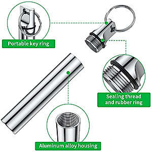 4 Pieces Metal Portable Toothpick Holder, aluminum alloy Pocket Toothpick Holder Aluminum Waterproof Case Toothpick Container with Keychain for Outdoor Picnic and Camping(Silver, Black)