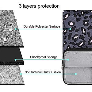 MOSISO Laptop Bag for Women, 15 inch Computer Bag Compatible with MacBook, HP, Dell, Lenovo, Asus, Notebook, 15.6 inch Laptop Messenger Shoulder Bag with Strap, Pink Cheetah Print Black Base