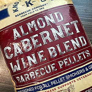 Knotty Wood Barbecue Almond Cabernet Cooking Pellets BBQ Smoker Red Wine Oak Blend 100% Pure Natural Almond Wood No Fillers Oils or Additives Two 20# Bags, 40 lbs Total