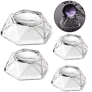 4 Pcs Clear Acrylic Ball Stand Crystal Ball Display Base Ball Model Holder for Golf Balls Tennis Balls Sphere Crystal Ceramic Round Balls, 3 Sizes