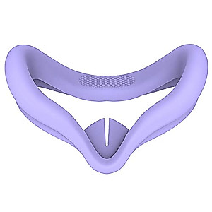3Pcs VR Silicone Cover Eye Pads for Oculus Quest 2 Sweat Proof Lightproof Non-Slip Washable Comes with 5pcs Disposable Eye Covers (Pink+Gray+Purple)