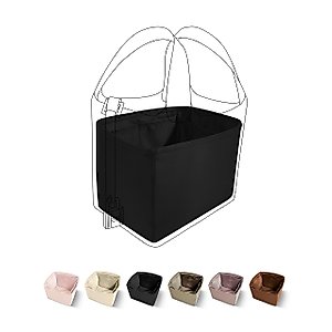 DGAZ Purse Organizer Silky Smooth,Silk,Luxury Handbag Tote in Bag Shapers, Women- Fits picotin18/22Bags (Black, PC18)
