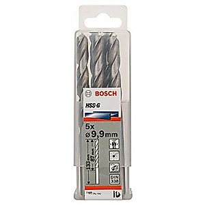 Bosch 2608585521 Metal Drill Bit Hss-G 9, 9mmx3.43inx5.24In 5 Pcs