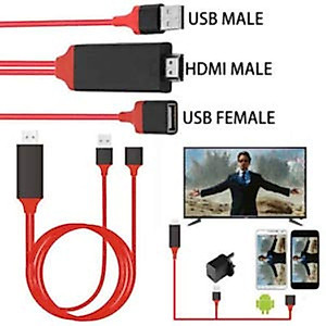 Master Cables Universal Micro USB MHL to HDMI Media HDTV Adapter 6.5ft Cable 11 Pin for Samsung Galaxy S4 S5 Note 2 3 4 8 Note Edge HTC M8 HTC One LG Sony Android Cell Phone Branded