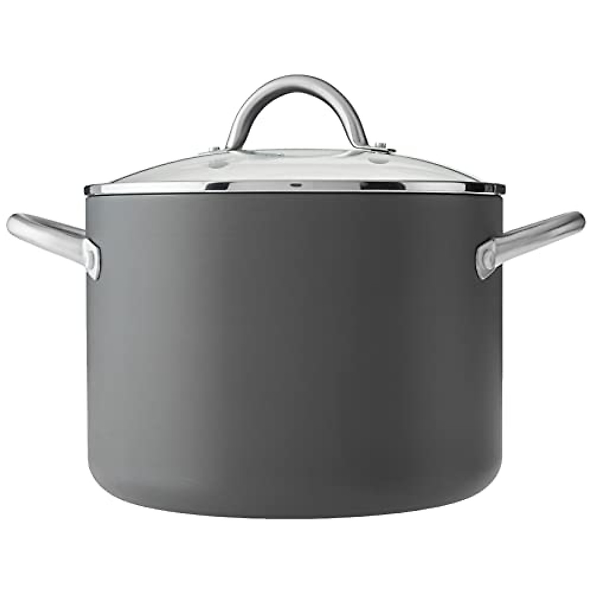 GreenPan Lima Hard Anodized Healthy Ceramic Nonstick 8QT Stock Pot with Lid, PFAS-Free, Oven Safe, Gray