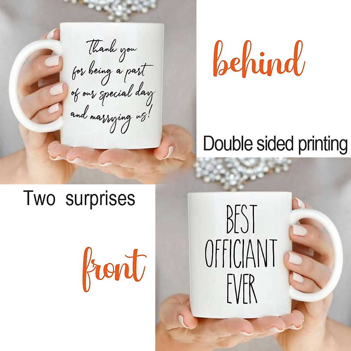 Dnuiyses Funny Wedding Officiant Mug, Present to that Special Person Performing the Marriage Ceremony Mug for Couple, Best Officiant Ever Mug Gifts from Bride & Groom, Thank You for Marrying Us Mug