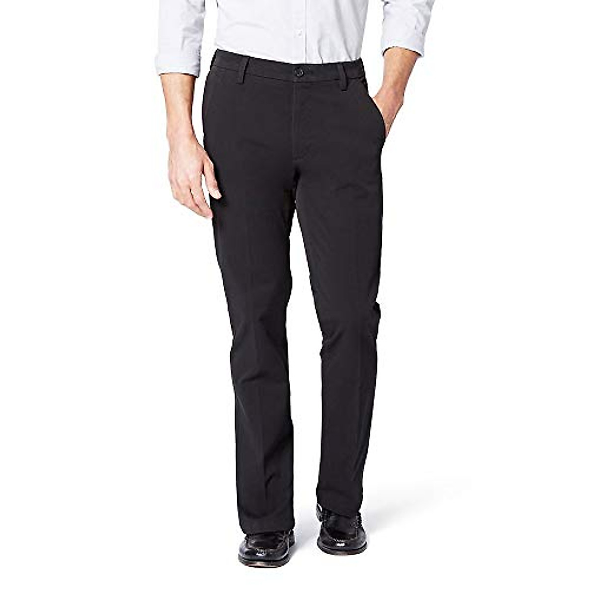 Dockers Men's Slim Fit Workday Khaki Smart 360 Flex Pants, Black, 36W x 30L
