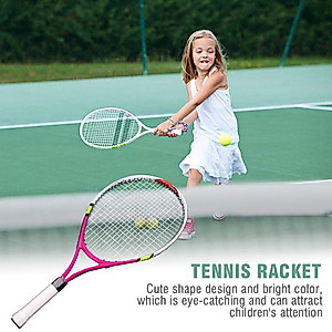 Tennis Racket TOPINCN Super Junior Tennis Training Racquet for Kids Beginners Training Practice - 1 Carrying Bag Included(Rose Red)