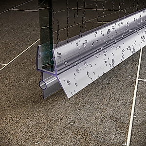 SUNNY SHOWER 3/8" Frameless Shower Door Sweep Bottom Seal Wipe Drip Rail Pre-Cut Length 28",1 Pack 2 Pieces