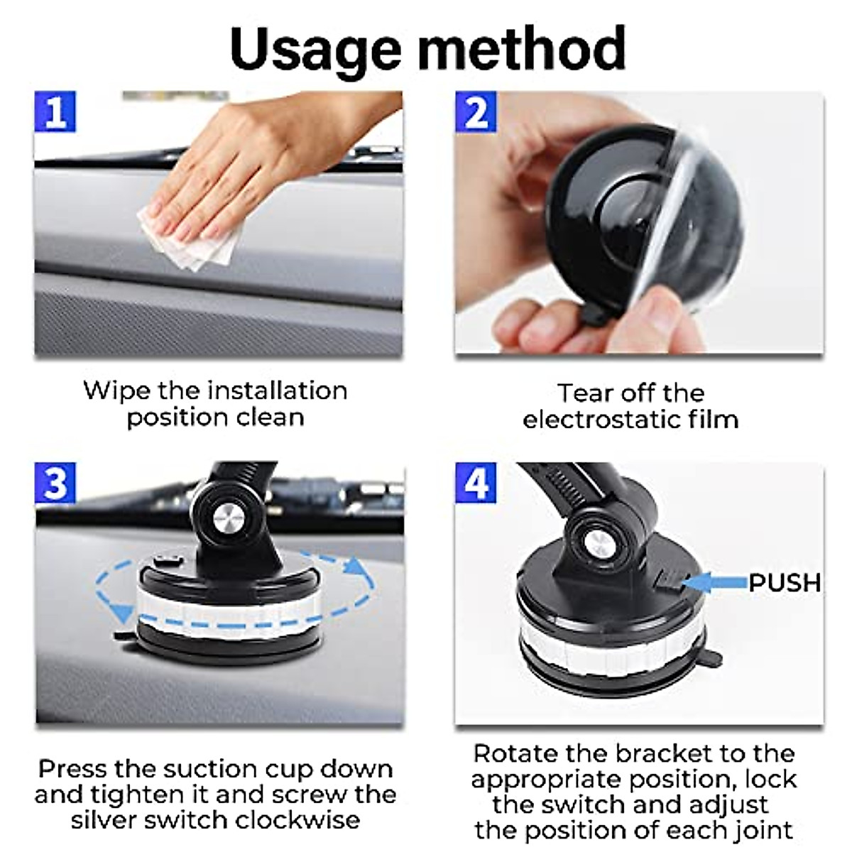 Super Adsorption Phone Holder, Phone Mount for Car Center Console, Hands-Free Universal On-Board Suck Support Clamp Bracket for Car Dashboard Windshield Mount