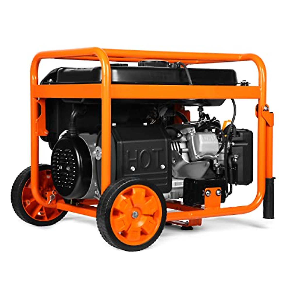 WEN DF623X 6250-Watt 120-Volt/240-Volt Dual Fuel Electric Start Portable Generator with Wheel Kit and CO Shutdown Sensor, Black