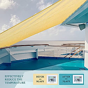 ABOSUN Outdoor Sun Shade Cloth, 6’ x 20’, Pergola, Deck, and Backyard Patio Sunshade with UV Protection, Heat Resistant HDPE Material, Reinforced Grommets (6x20 FT,Wheat)