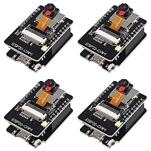AEDIKO 4pcs ESP32-CAM WiFi Bluetooth Board ESP32-CAM-MB Micro USB to Serial Port CH340G with OV2640 2MP Camera Module Dual Mode
