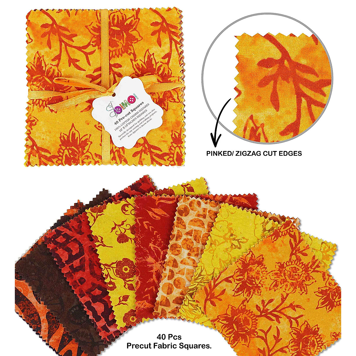 Soimoi Batik Print Precut 10-inch Cotton Fabric Quilting Squares Charm Pack DIY Patchwork Sewing Craft