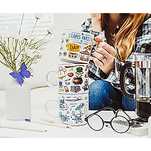 Gilmore Girls Stars Hollow Allover Icons Ceramic Stacking Mug | Large Coffee Cup For Espresso, Caffeine, Beverages, Home & Kitchen Essentials | Cute Gifts and Collectibles | Holds 13 Ounces