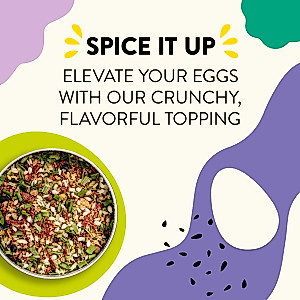 Just Spices Egg Topping, 1.94 OZ I Breakfast and egg seasoning with white sesame, chilli, grated tomato, sea salt and more